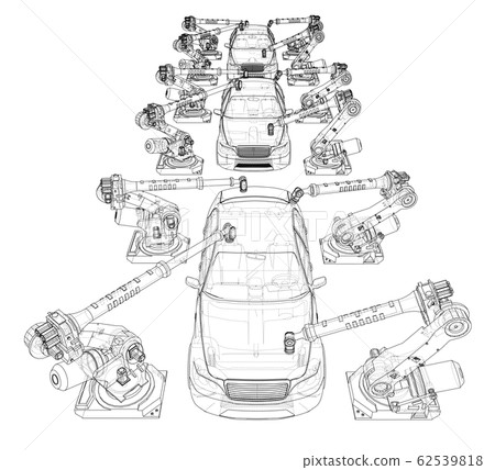 Assembly of motor vehicle. Vector - Stock Illustration [62539818] - PIXTA