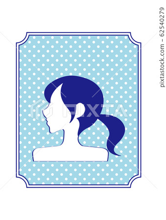Female profile blue - Stock Illustration [62540279] - PIXTA