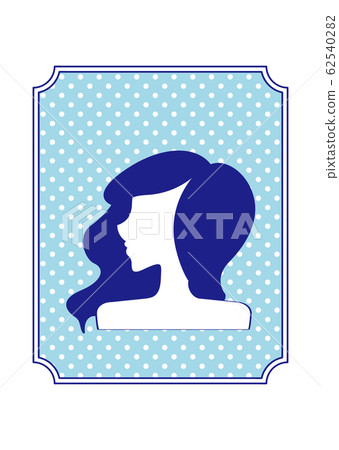 Female profile blue - Stock Illustration [62540282] - PIXTA
