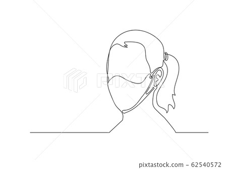 One continuous line drawing medical face mask.... - Stock Illustration ...