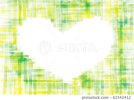 Watercolor heart border texture green - Stock Illustration [62542412 ...