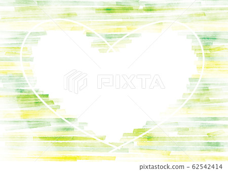 Green heart frame watercolor - Stock Illustration [62542414] - PIXTA