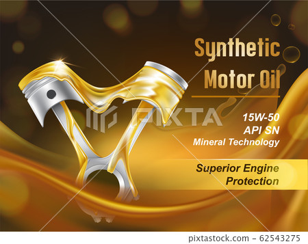 Synthetic motor oil realistic promo banner - Stock Illustration ...