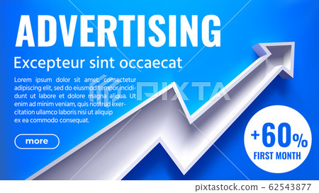 3d Arrow with Text Advertising - Creative... - Stock Illustration ...