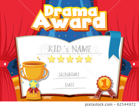 Certificate template for drama award with stage in - Stock Illustration ...