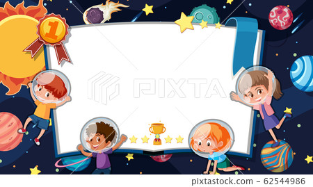 Frame template design with space theme - Stock Illustration [62544986 ...