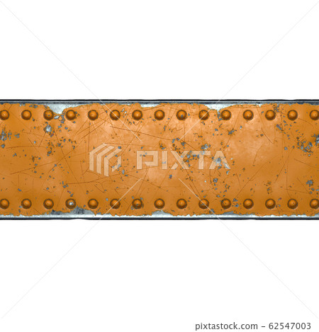 Rusty metal strip with rivets on the center... - Stock Illustration ...