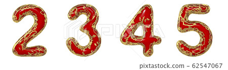 Number set 2, 3, 4, 5 made of realistic 3d... - Stock Illustration ...
