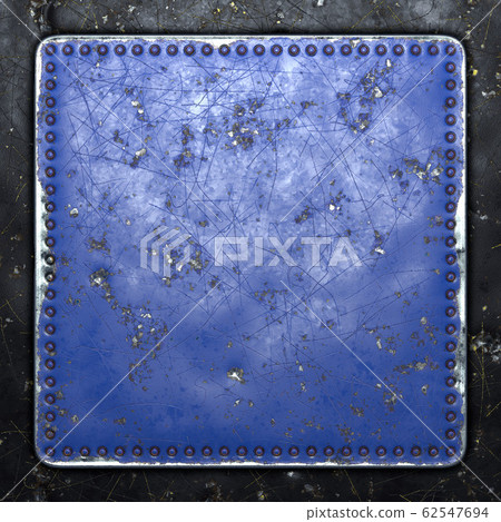Painted blue metal with rivets in the shape of... - Stock Illustration ...