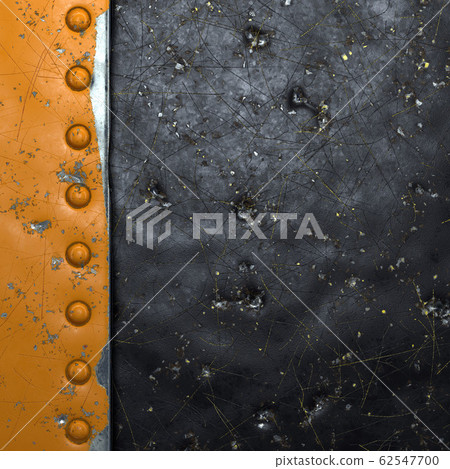 Rusty metal strip with rivets on the left... - Stock Illustration ...