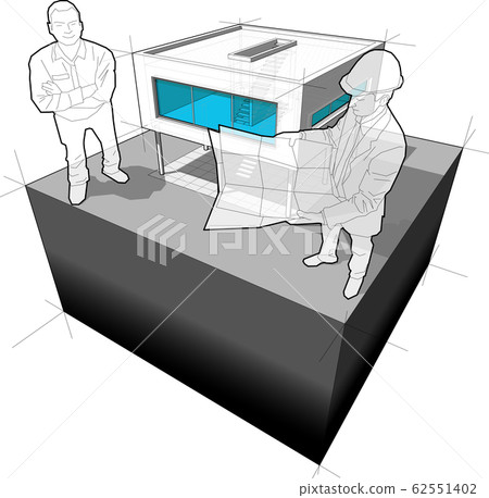 diagram of a modern house/functionalistic villa... - Stock Illustration ...