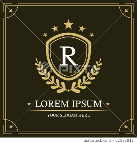 Luxury logo template, Initial letter type R,... - Stock Illustration ...