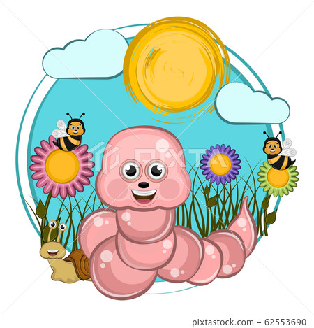 Cartoon of a cute happy earthworm - Stock Illustration [62553690] - PIXTA