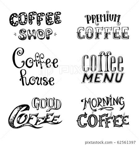 Coffee lettering, hand drawn. - Stock Illustration [62561397] - PIXTA