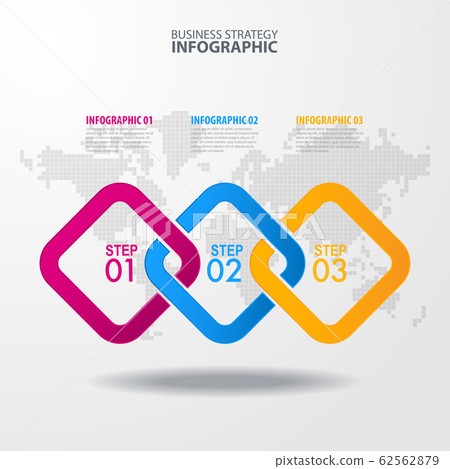 Vector infographic 3 steps strategy design - Stock Illustration ...