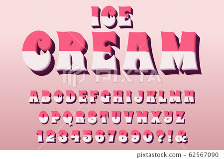 Tasty 3D Alphabet Letters, Numbers and Symbols. - Stock Illustration ...