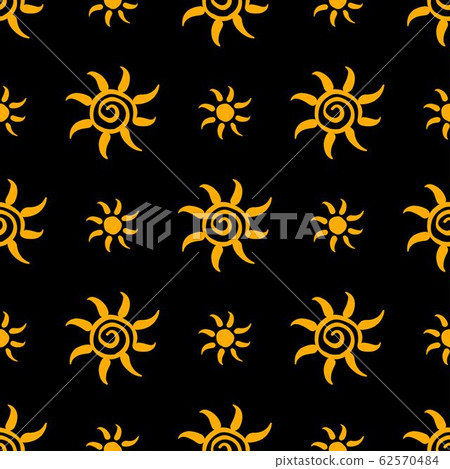 Seamless pattern made of vintage sun signs.... - Stock Illustration ...