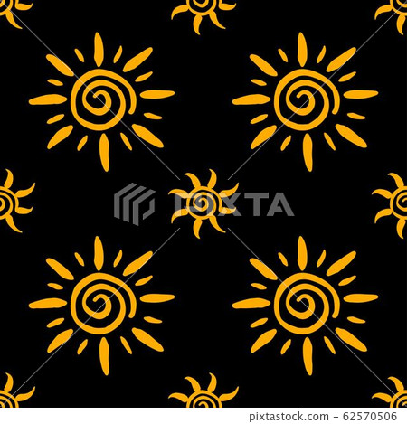 Seamless pattern made of vintage sun signs....-插圖素材 [62570506] - PIXTA圖庫
