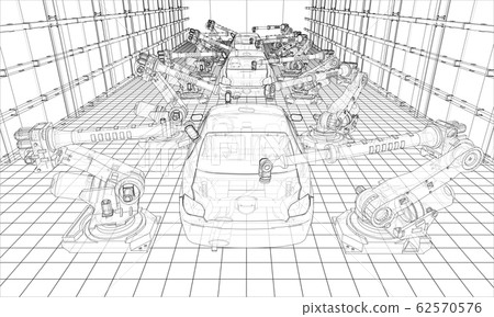 Assembly of motor vehicle. Vector - Stock Illustration [62570576] - PIXTA