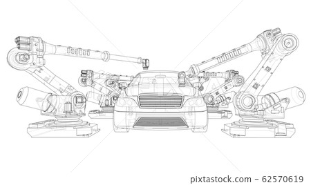 Assembly of motor vehicle. Vector - Stock Illustration [62570619] - PIXTA