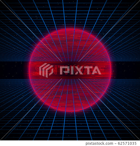 Retrofuturistic red hologram circle, HUD... - Stock Illustration ...