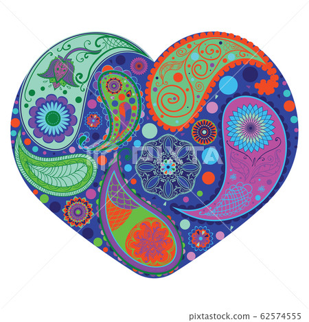 Paisley heart design - Stock Illustration [62574555] - PIXTA