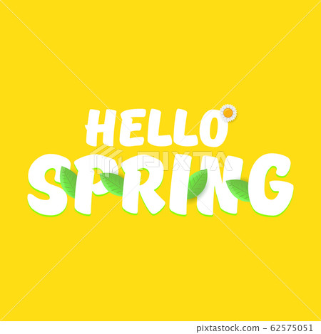 vector hello spring cut paper banner with text...-插圖素材 [62575051] - PIXTA圖庫