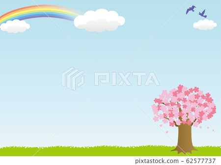 Rainbow and cherry tree - Stock Illustration [62577737] - PIXTA