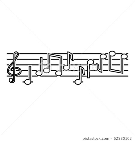 Note fret Notes icon outline black color vector - Stock Illustration ...