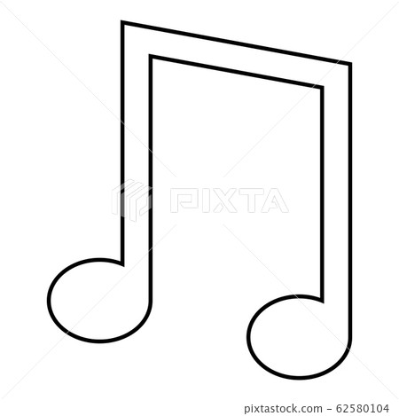 Eighth notes icon outline black color vector - Stock Illustration ...