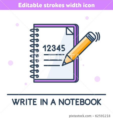 The School Notebook outline vector concept - Stock Illustration ...