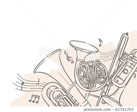 Brass band, brass band theme background material - Stock Illustration ...