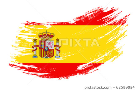 Spanish flag grunge brush background. Vector... - Stock Illustration ...
