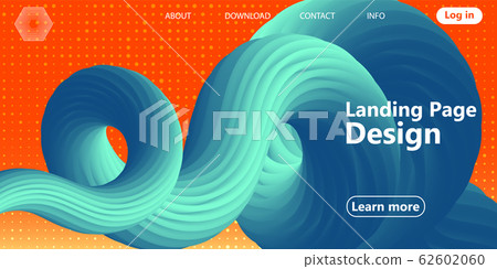 Landing page. Flow shape. Fluid background. Vector - Stock Illustration ...