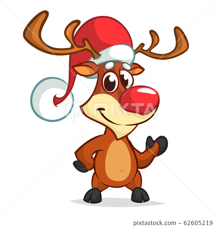 Christmas cartoon reindeer with jingle bells... - Stock Illustration ...