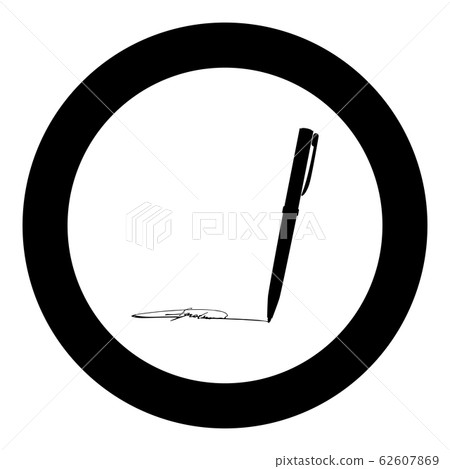 Signature using pen Ink writing concept icon in - Stock Illustration ...