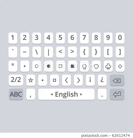 Mobile vector keyboard for smartphone. Symbols set - Stock Illustration ...
