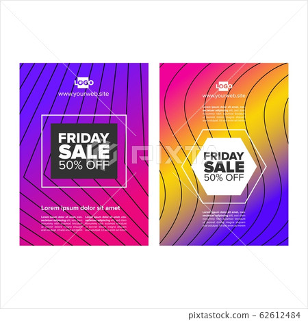 Friday Sale poster or banner template set - Stock Illustration ...