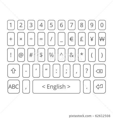 Mobile vector keyboard for smartphone. Symbols set - Stock Illustration ...