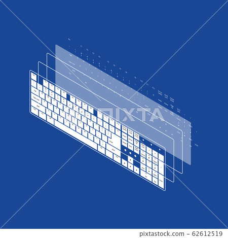 Isometric vector keyboards on the blue background - Stock Illustration ...