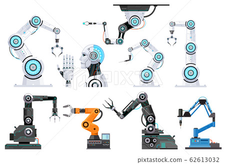 Robotic engineering vector illustrations. - Stock Illustration ...