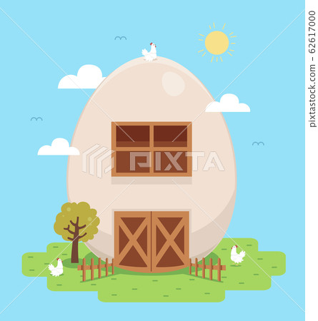 Egg Farm Illustration - Stock Illustration [62617000] - PIXTA