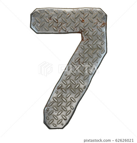 Industrial metal number 7 on white background 3d - Stock Illustration ...