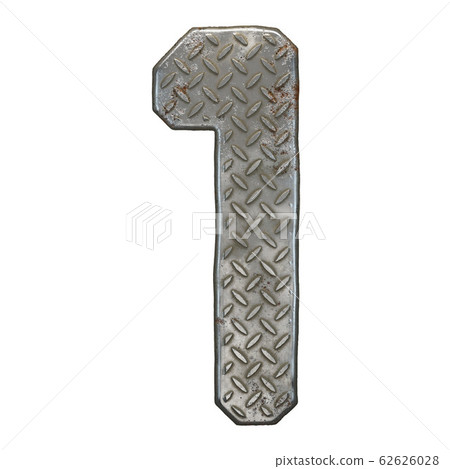 Industrial metal number 1 on white background 3d - Stock Illustration ...
