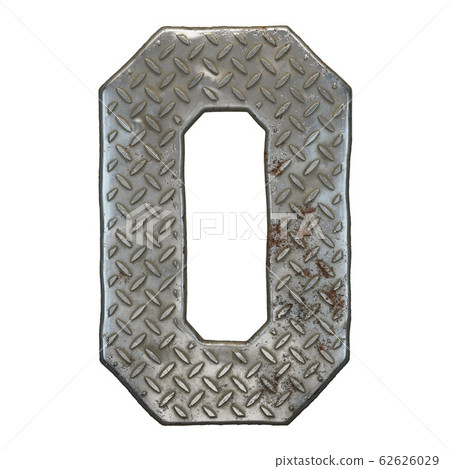 Industrial metal number 0 on white background 3d - Stock Illustration ...