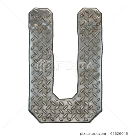 Industrial metal alphabet letter U on white... - Stock Illustration ...