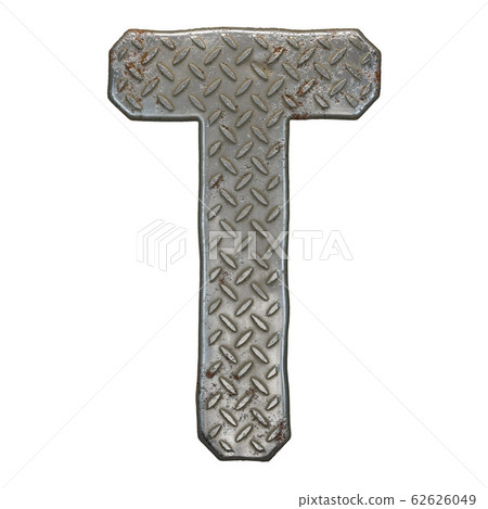 Industrial metal alphabet letter T on white... - Stock Illustration ...
