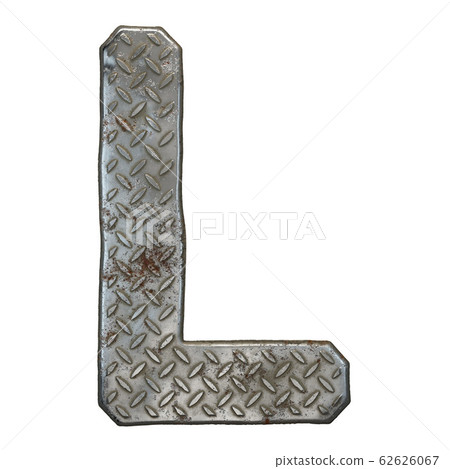 Industrial metal alphabet letter L on white... - Stock Illustration ...