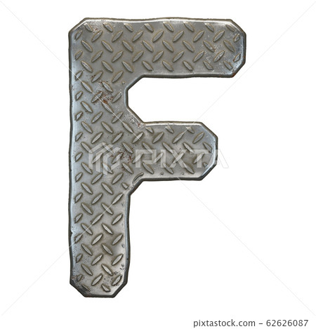 Industrial metal alphabet letter F on white... - Stock Illustration ...