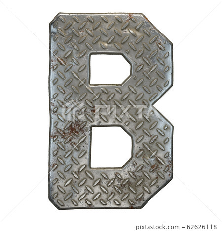Industrial metal alphabet letter B on white... - Stock Illustration ...
